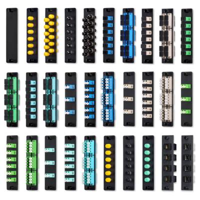 China 6 Port LC Fiber Optic Adapter Panel Single Multi Mode Black LGX Patch Panel for sale