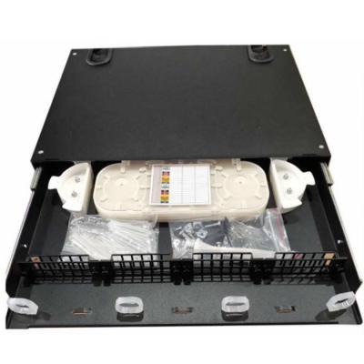China 12 Port SC SX Fiber Panel Box Black Color Multifunctional for sale