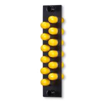China ST Fiber Patch Panel 12 Position Single Mode Adapter Yellow Cap LGX for sale