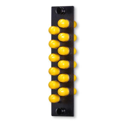 China ST Fiber Patch Panel 12 Position Single Mode Adapter Yellow Cap LGX for sale