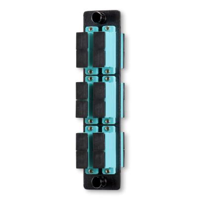 China SC 12 Light 6 Position Duplex Multi Mode Fiber Optic Adapter Panel Water Green for sale