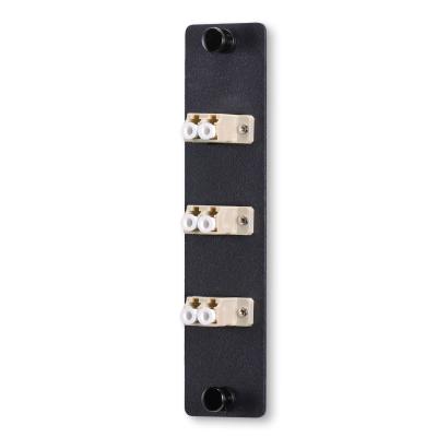 China LC 6 Fiber 3 Position Duplex Multimode Adapter Panel Black LGX Compatible for sale