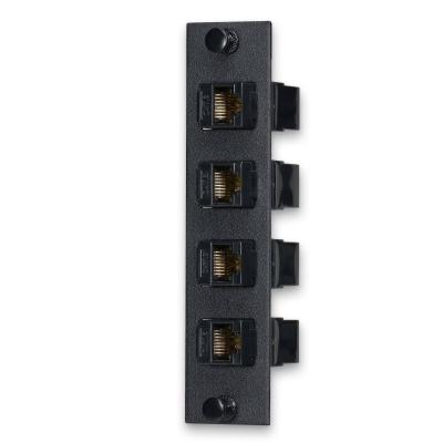 China 4 Position Fiber Optic Adapter Plate With CAT6 Coupler Trapezoid for sale