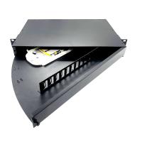 China 12 Cores SC Rotary Fiber Patch Panel Cold Roll Steel 1U Splice Tray for sale