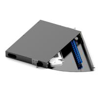 China 12 Cores SC Rotary Fiber Patch Panel Cold Roll Steel 1U Splice Tray for sale