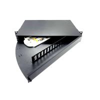 China 12 24 Fiber Rack Mount Optical Patch Panel Swing Type Cold Steel 1.5mm for sale