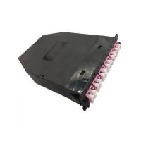 China 24 Core MPO LC Optical Fiber Module Box Fiber Optic Distribution Panel 40g-100g for sale