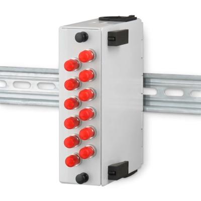 China Fiber Patch Panel Din Rail Terminal Box 6 12 ST With Guide Slide for sale