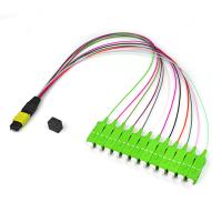China MPO MTP LC 12 Core Fiber Patch Cord For Network Rack / Panel for sale