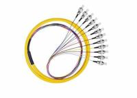 China SC / UPC 12 Core Fanout Fiber Optic Pigtail Single Mono Mode 1.5m for sale