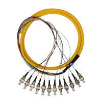 China SC / UPC 12 Core Fanout Fiber Optic Pigtail Single Mono Mode 1.5m for sale