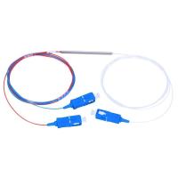 China 1x2 FBT Single Mode Fiber Optic Splitter SC 1310/1550nm Steel Tube for sale