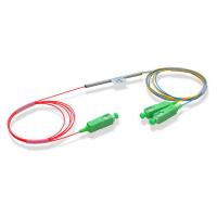 China 1x2 FBT Single Mode Fiber Optic Splitter SC 1310/1550nm Steel Tube for sale
