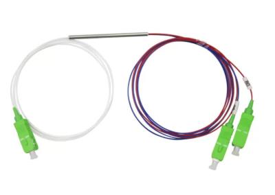 China 1x2 FBT Fiber Coupler Splitter 50/50 SC APC 1m Pigtail Single Mode for sale
