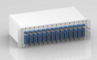 China 3U 19 Inch Optical PLC Splitter Chassis 14 Slots LGX Cassettes SC APC for sale