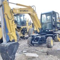 China Used Hyundai 60 Wheel Excavator 6T Mini Excavator with Original Hydraulic Cylinder for sale