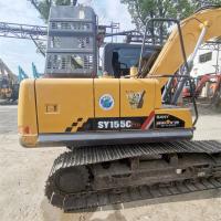 China 14100 KG Operating Weight Sany Excavator SY155 with A/C and Advanced ISUZU Engine for sale