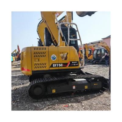 China Less Hour Used Sany SY75 Excavator with Original Hydraulic Pump and 274 Working Hours for sale