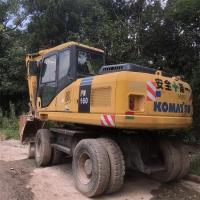 China Japan Original Used Komatsu PW160-7 Wheel Excavator in with Transport Length of 7.1 m for sale