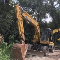 China Japan Original Used Komatsu PW160-7 Wheel Excavator in with Transport Length of 7.1 m for sale