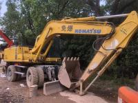 China Japan Original Used Komatsu PW160-7 Wheel Excavator in with Transport Length of 7.1 m for sale