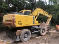 China Japan Original Used Komatsu PW160-7 Wheel Excavator in with Transport Length of 7.1 m for sale