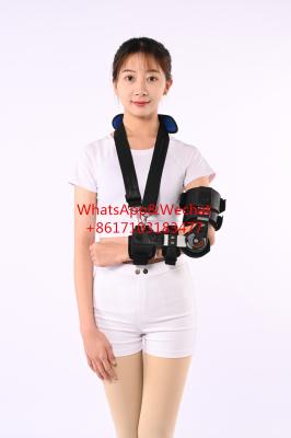 China Adjustable Post OP Hinged Orthopedic ROM Elbow Brace Support 0-120 Degree 14-17 Inch for sale