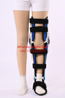 China Adjustable KAFO Knee Ankle Foot Orthosis Knee Immobilizer Left Right S L Size 120 Degree Hinge for sale