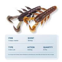 China Creepy Craw Soft Fishing Lure Rubber Shrimp Lure PVC Freshwater Wobbler Bass Lures for sale