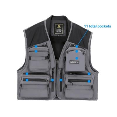 China Fishing Hiking Vest Mens Photographer Waistcoat 11 Pockets Sleeveless Jacket for sale