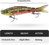 China 8 Segmented Fishing Lure Kit  Multi Jointed Hard Bait Sinking Swimbait for sale