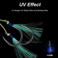 China 2 Set / Bag Luminous Assist Hook Shore Jigging Flasher Assist Hook Cord for sale
