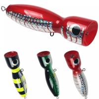 China 175mm Wood Popper Lure 120g Topwater Fishing Lure GT Tuna Popper for sale