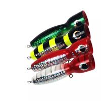 China 175mm Wood Popper Lure 120g Topwater Fishing Lure GT Tuna Popper for sale