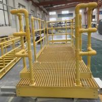 China FRP GRP Weather Proof Fiberglass Handrail For Outdoor Steps Square Tube Handrail Frp Railing Systems for sale