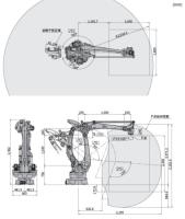 China Kawasaki CP500L Industrial Robot Arm 500kg Payload 3255mm Reach Palletizer for sale