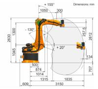 China KUKA KR 470-2 PA Industrial Palletizing Robot Arm 470kg Payload 3150mm Reach for sale