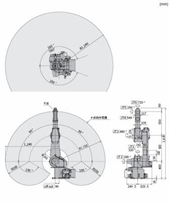 China Kawasaki KF121 Explosion-Proof Painting Robot 5kg Payload 1240mm Reach 6 Axis for sale