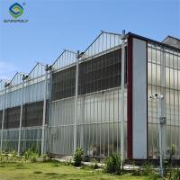 China PC Sheet Venlo Greenhouse 9.6-12m Span with 0.6KN Wind Load for Commercial Agriculture for sale