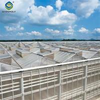 China Venlo Multi-Span Polycarbonate Greenhouse 9.6-12m Width with 0.6KN Wind Load Capacity for sale