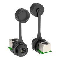 China 6P6C Waterproof RJ11 Connector Threaded 90 Degrees 125V 1.5A Industrial Grade for sale