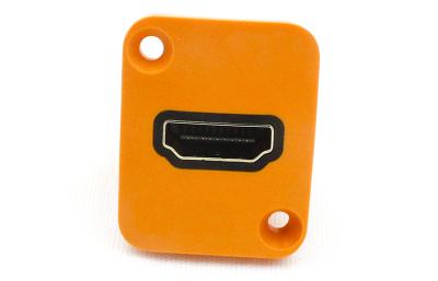 China 90 Degree 40V 0.5A RJ45 Panel Mount HDMI Connector Female to Female 19 Position for sale