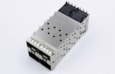China TMSFPX22EXXX2 SFP+ Cage Connector with Shielded EMI Tabs 3.3V 100Ω Press-Fit Mounting for Telecommunications for sale