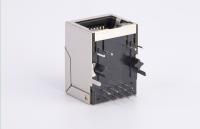 China 10/100 Base RJ45 Connector Single Port 1x1 with Internal Magnetics 21.35mm Length Gold Plated Contacts for sale