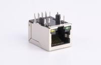 China Tab Down Rj45 Connector With Led Side Entry Gold 6u'' Plating Contact Mating for sale