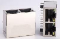 China TM312QB3ABA213007 Single Port 1X2 Tab-Up PoE+ RJ45 Connector with Transformer 25.3mm Length for sale