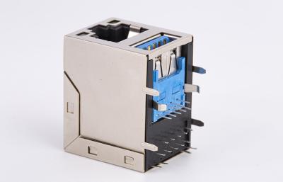 China Black RJ45 Single Port Modular Socket 25.78mm Length with Internal Magnetics TM611Q31ARX-3.0 for 100/1000Base-Tx Networks for sale