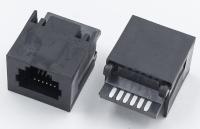 China PBT RJ11 Modular Socket 180 Degree Single Port 6P6C with 125V/1.5A Rating - TM52M511SXX11 for sale