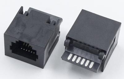 China PBT RJ11 Modular Socket 180 Degree Single Port 6P6C with 125V/1.5A Rating - TM52M511SXX11 for sale