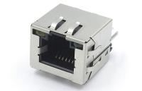 China Single Port RJ11 PCB Jack 6P6C with EMI Shield 125V 1.5A TM-52T6611ET2L1 for sale
